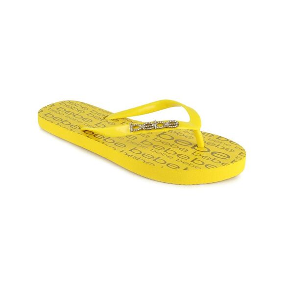 bebe | Shoes | Nwt Bebe Womens Yellow Metal Logo Samirah Round Toe Slip ...